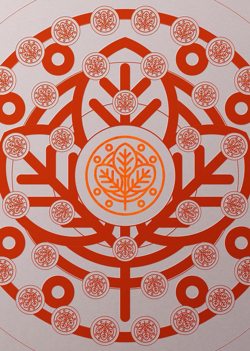 'Red Orange Sacred Geometry' Poster by Holy Rock Design | Displate