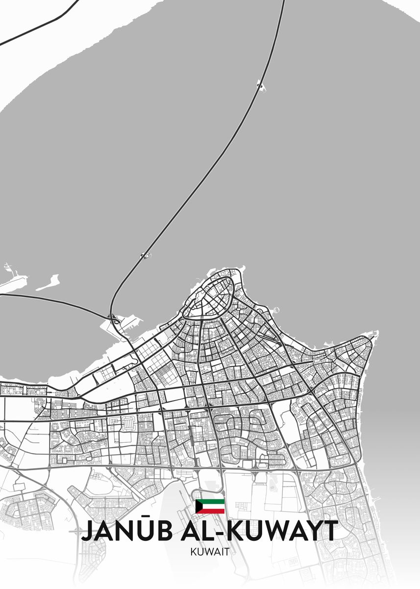 'Janub Al Kuwayt KW' Poster, picture, metal print, paint by IMR Designs ...