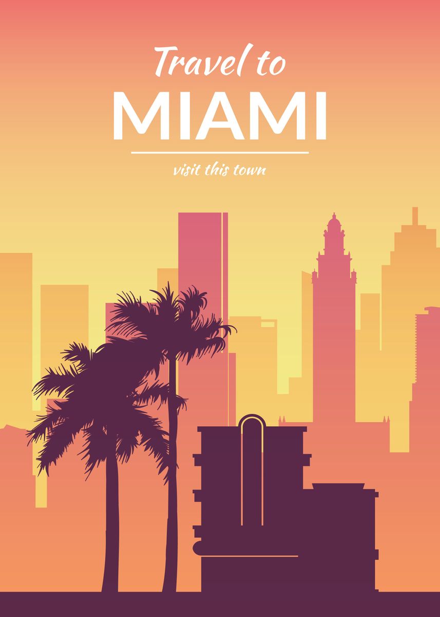 'Miami Florida' Poster, picture, metal print, paint by Conceptual ...