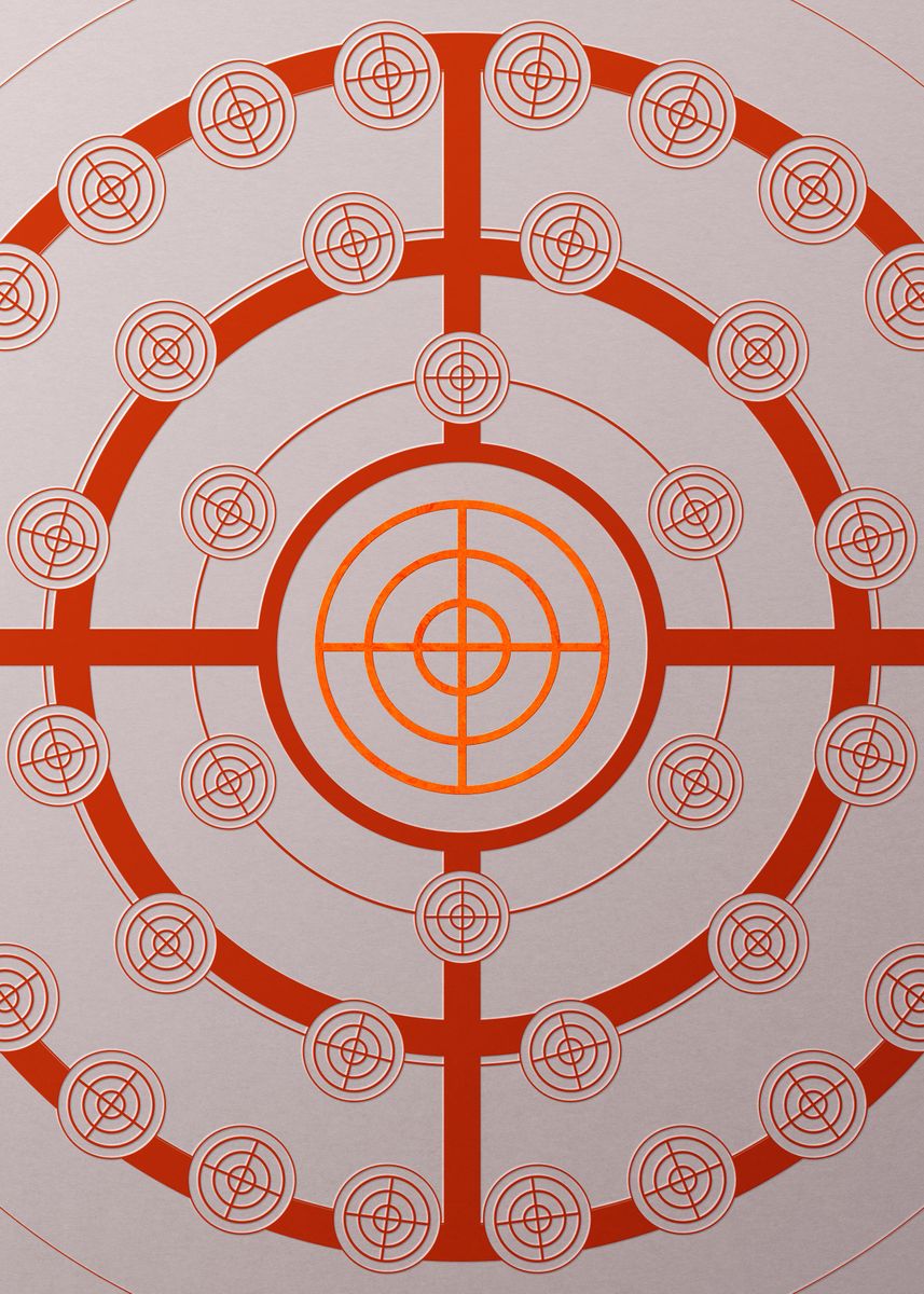 'Red Orange Sacred Geometry' Poster, picture, metal print, paint by ...