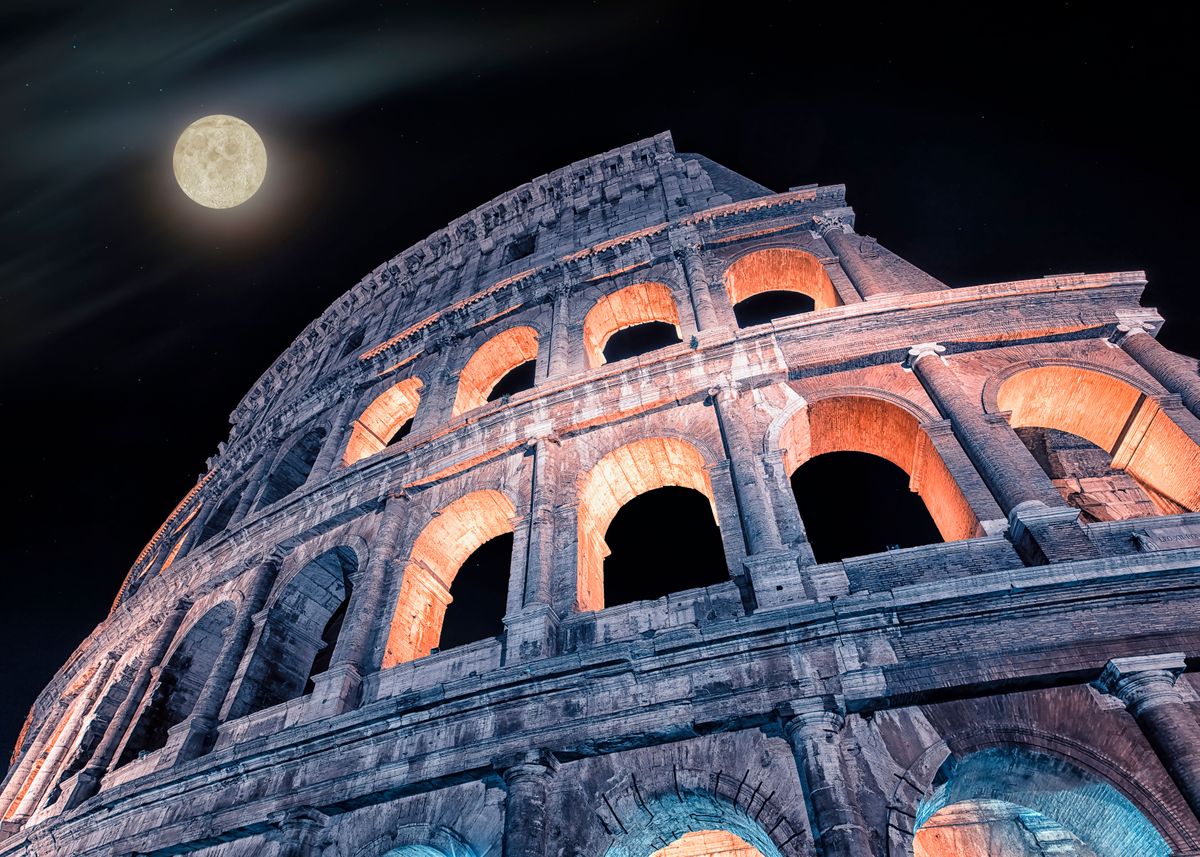 'Moonlight in Rome' Poster by Mango Art | Displate