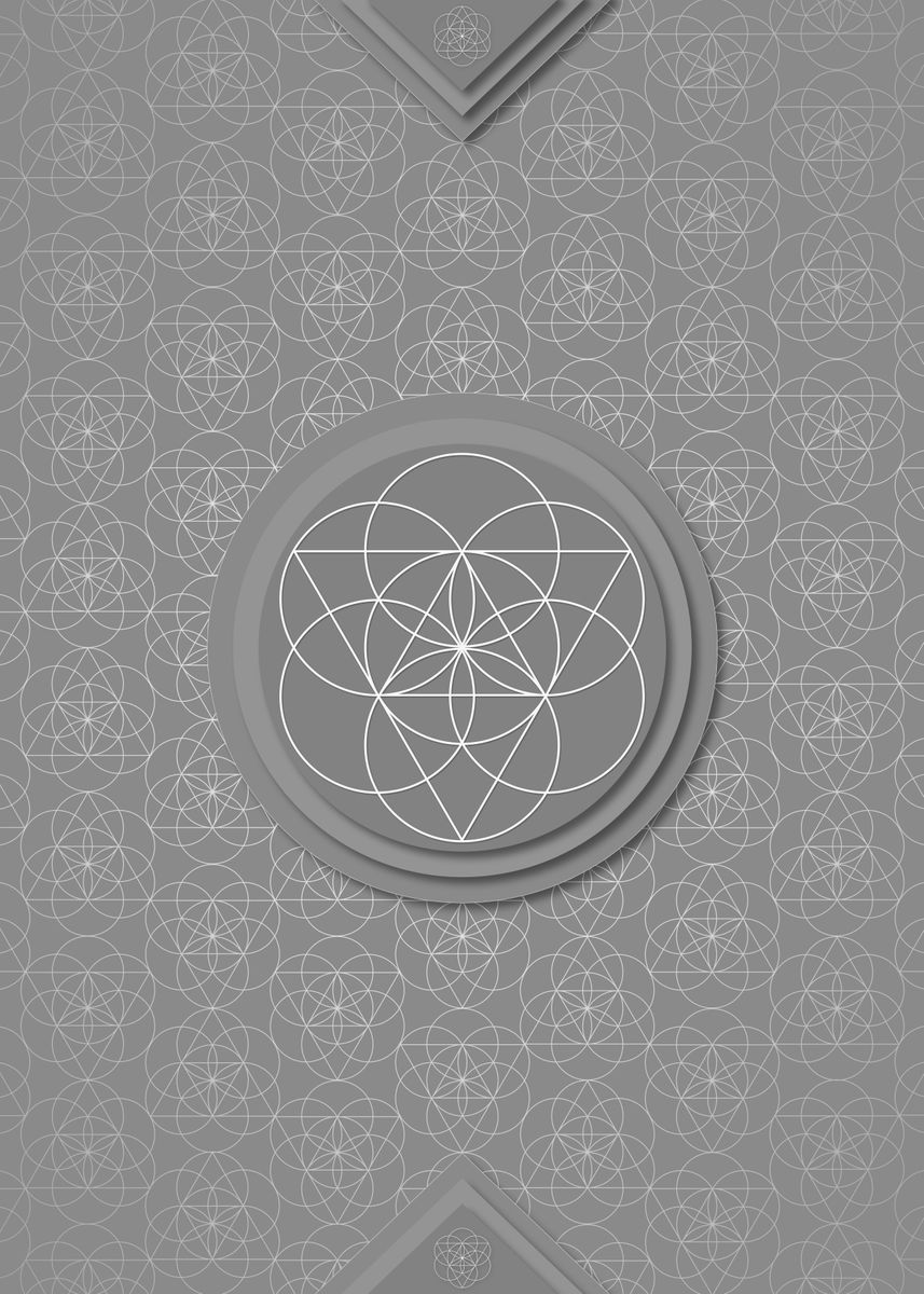 'Gray White Glyph Pattern' Poster by Holy Rock Design | Displate