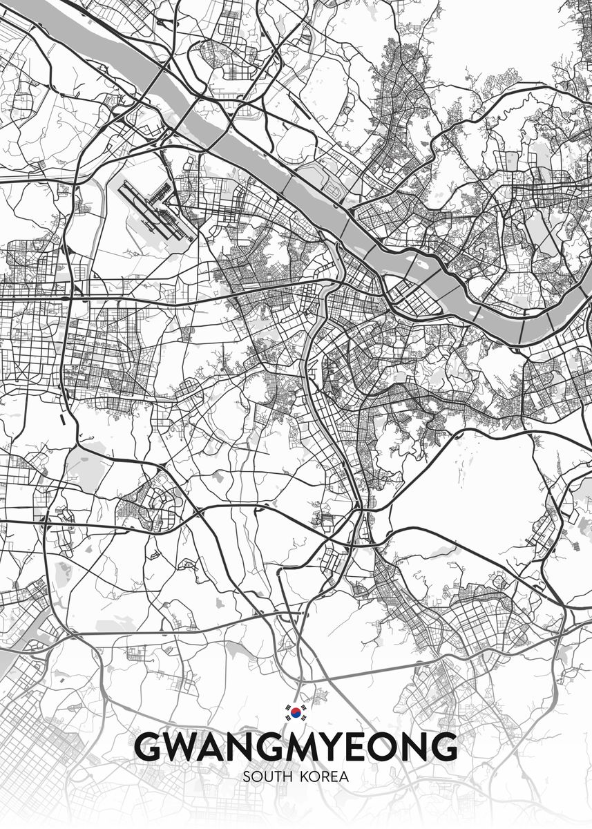 'Gwangmyeong KR' Poster, picture, metal print, paint by IMR Designs ...