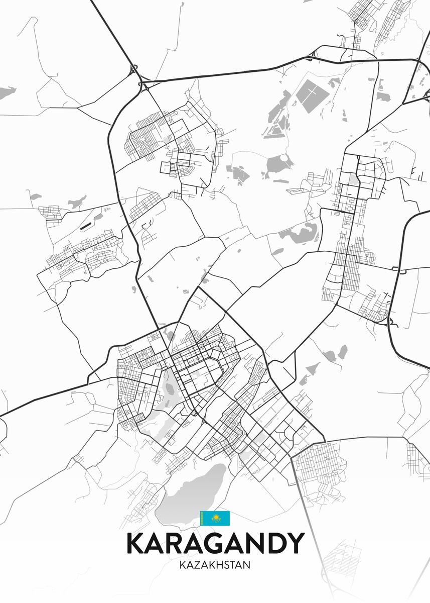 'Karagandy KZ' Poster, picture, metal print, paint by IMR Designs ...