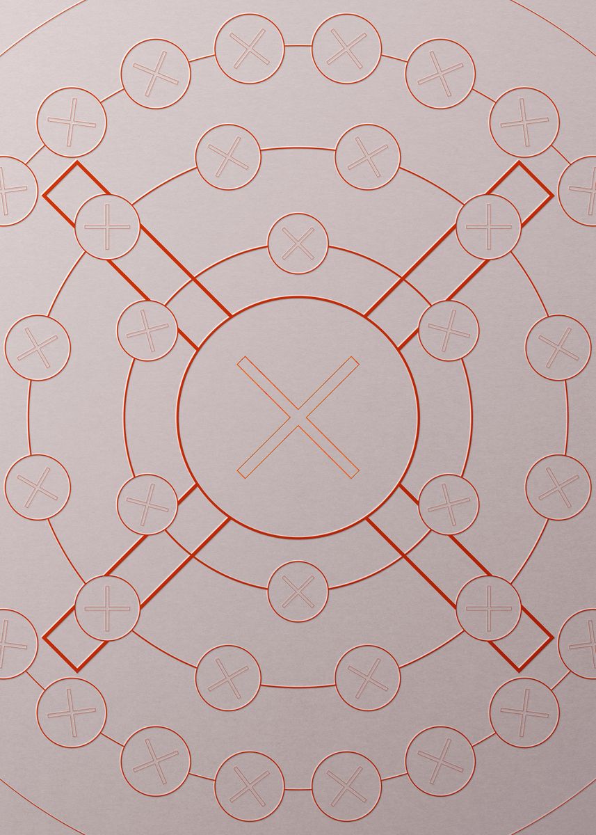 'Red Orange Sacred Geometry' Poster by Holy Rock Design | Displate