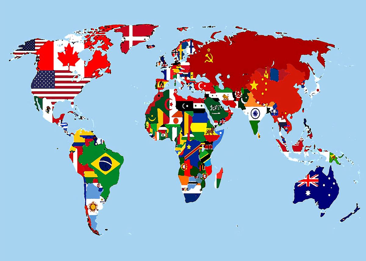 'world map' Poster by Anime | Displate