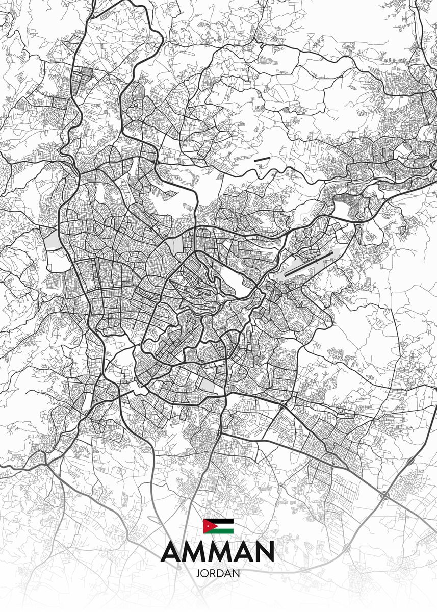 'Amman JO' Poster, picture, metal print, paint by IMR Designs | Displate