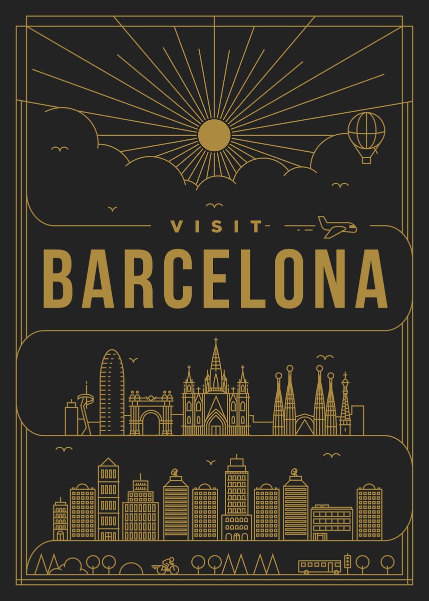'Barcelona Spain' Poster, picture, metal print, paint by Conceptual ...