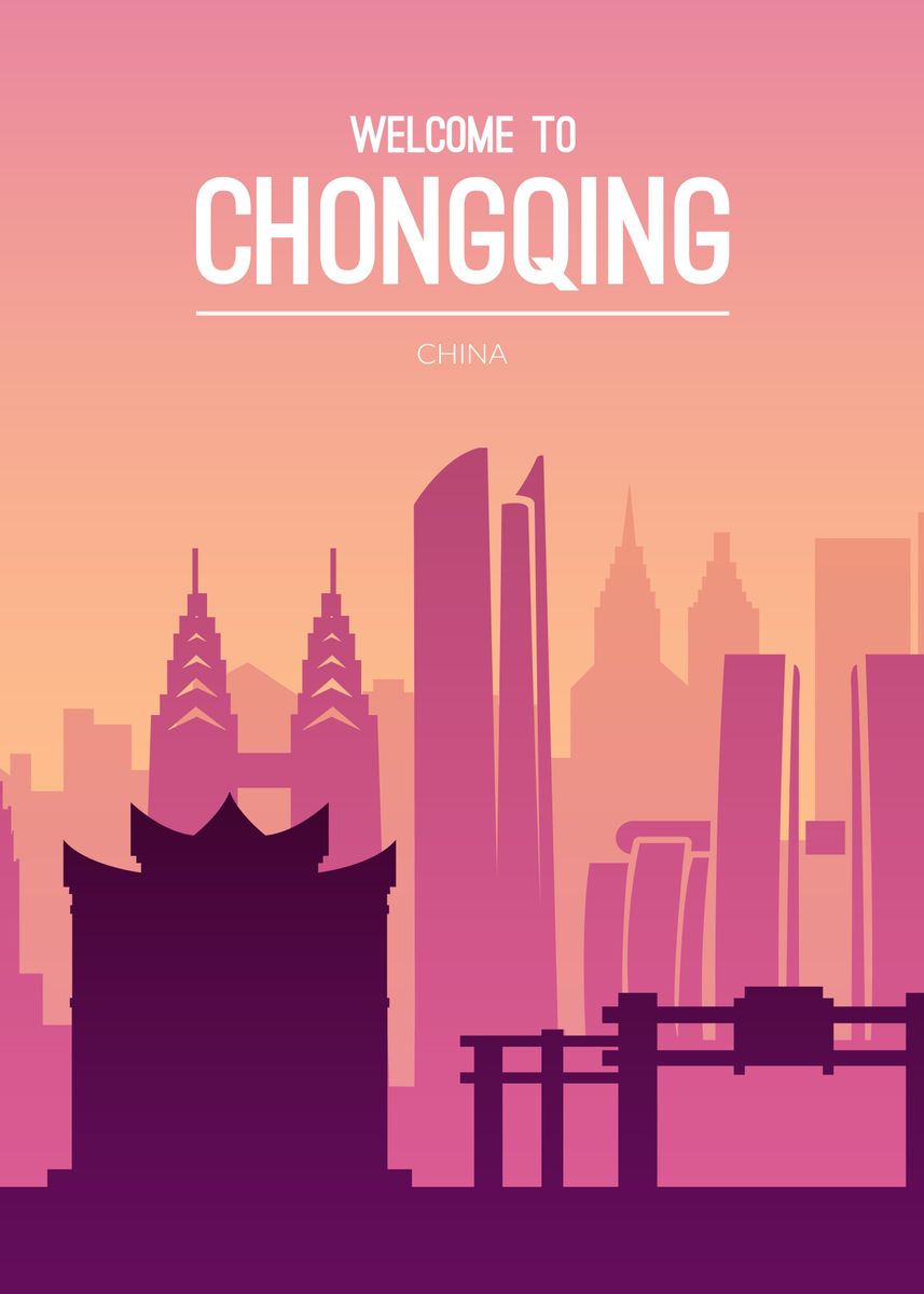 'Chongqing China' Poster, picture, metal print, paint by Conceptual ...