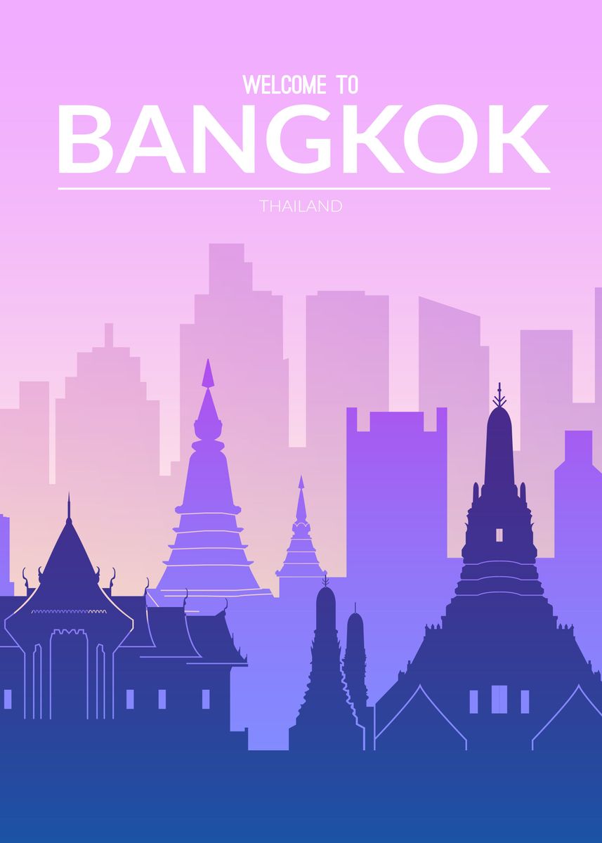 'Bangkok Thailand' Poster, picture, metal print, paint by Conceptual ...