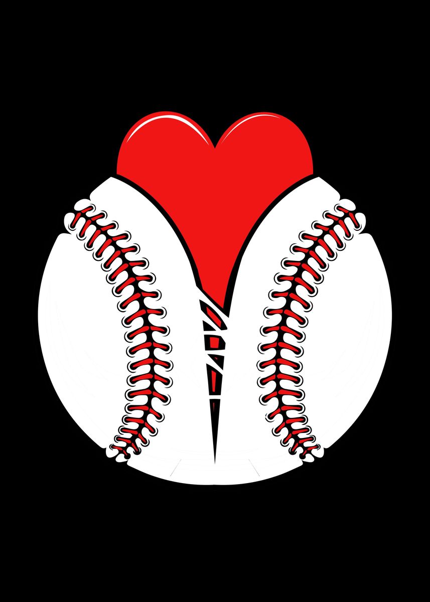 'Baseball Love' Poster, picture, metal print, paint by FunnyGifts ...