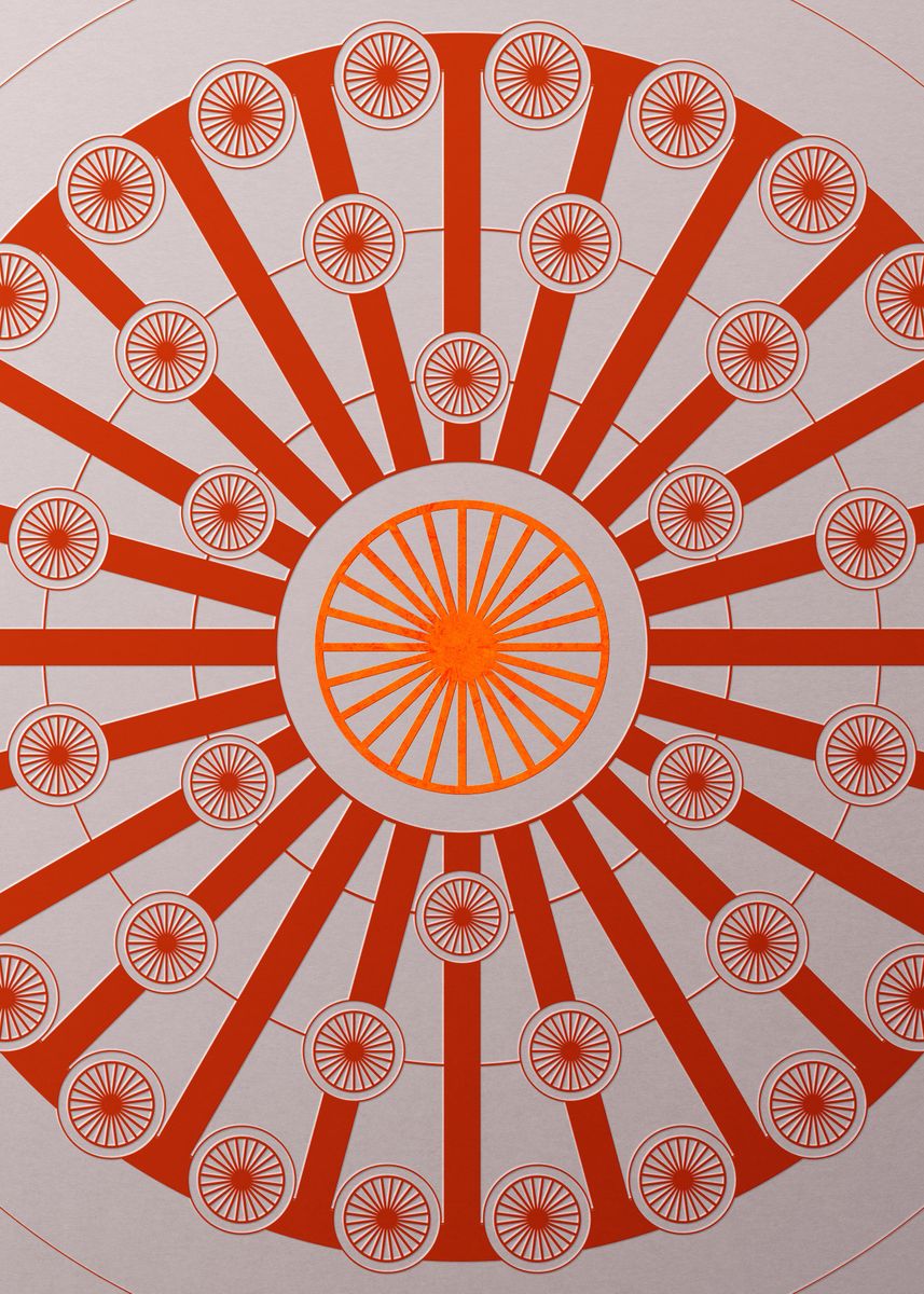 'Red Geometric Glyph Poster' Poster, picture, metal print, paint by ...