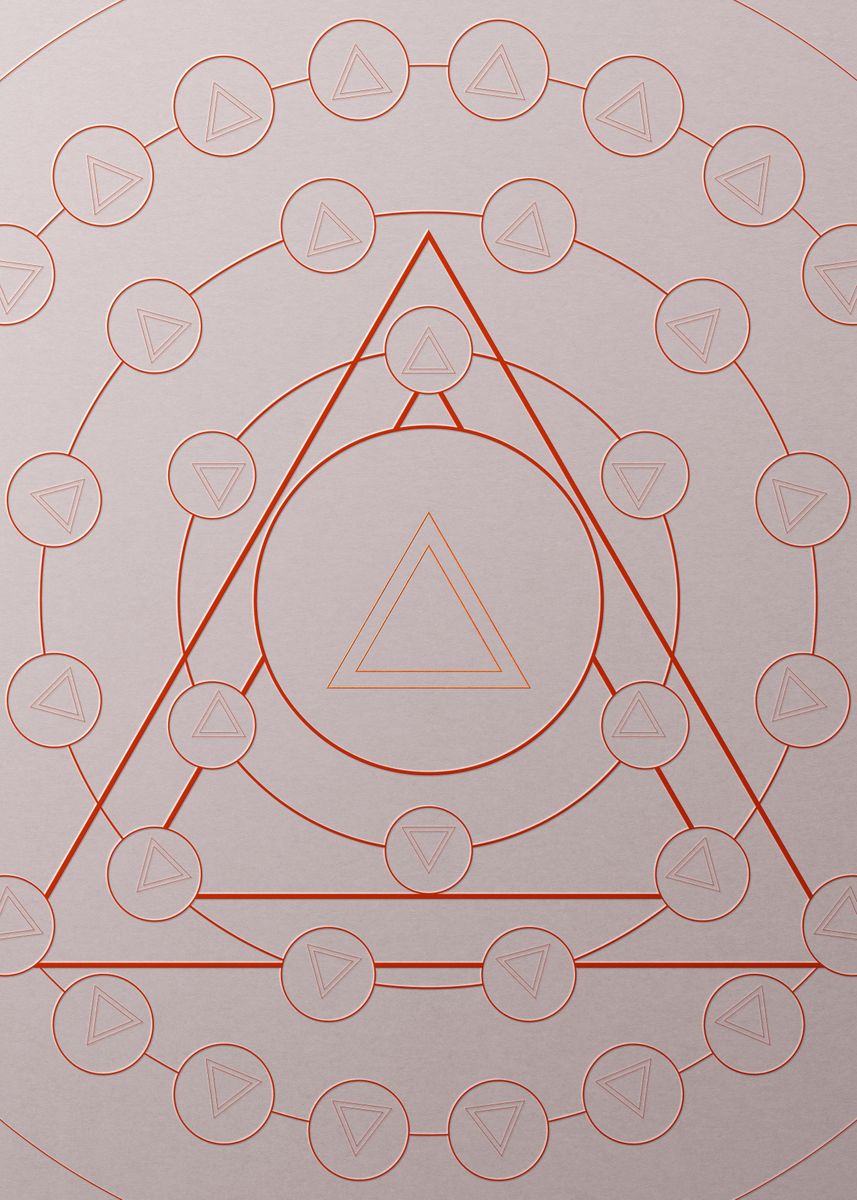 'Red Geometric Glyph Poster' Poster, picture, metal print, paint by ...