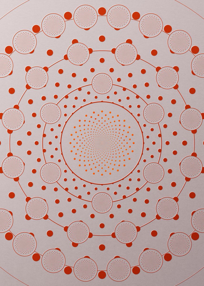 'Red Orange Sacred Geometry' Poster, picture, metal print, paint by ...