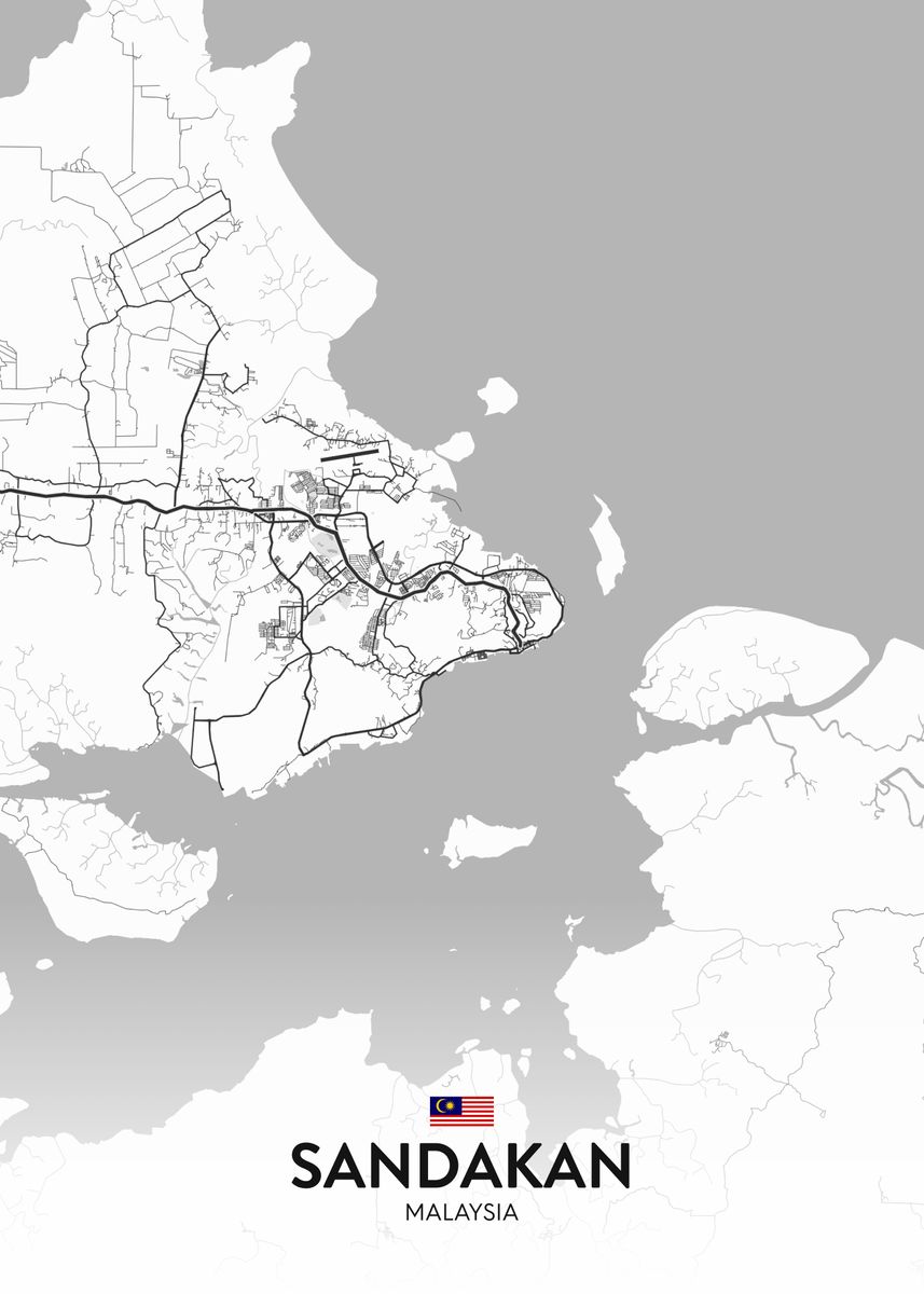 'Sandakan MY' Poster, picture, metal print, paint by IMR Designs | Displate