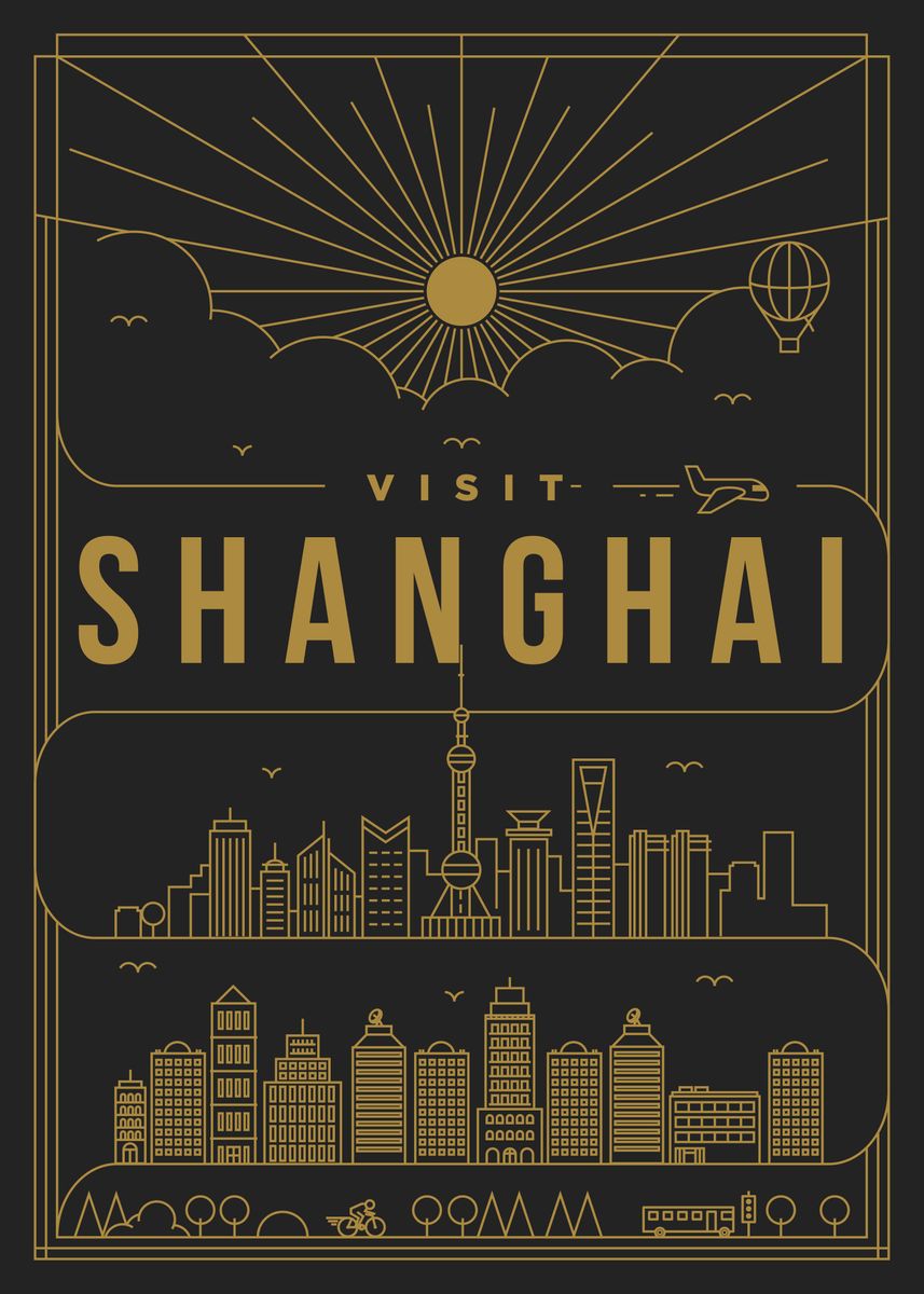 'Shanghai China' Poster, picture, metal print, paint by Conceptual ...