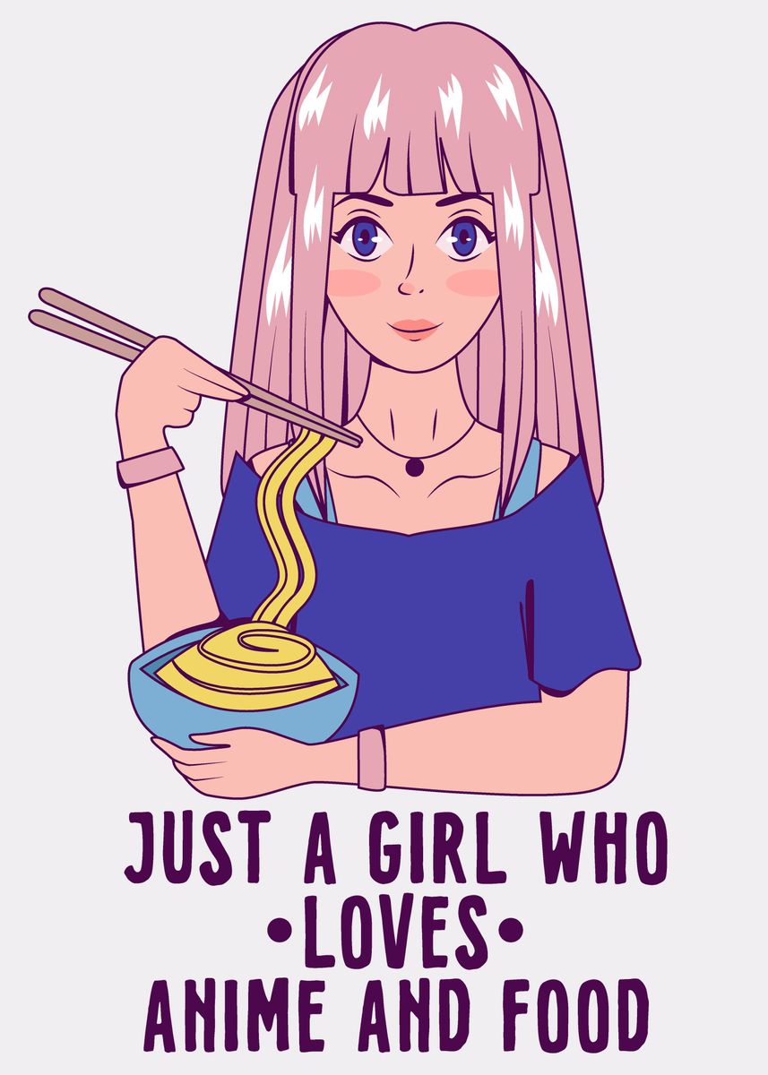 'Anime Girl Food' Poster by Max Ronn | Displate