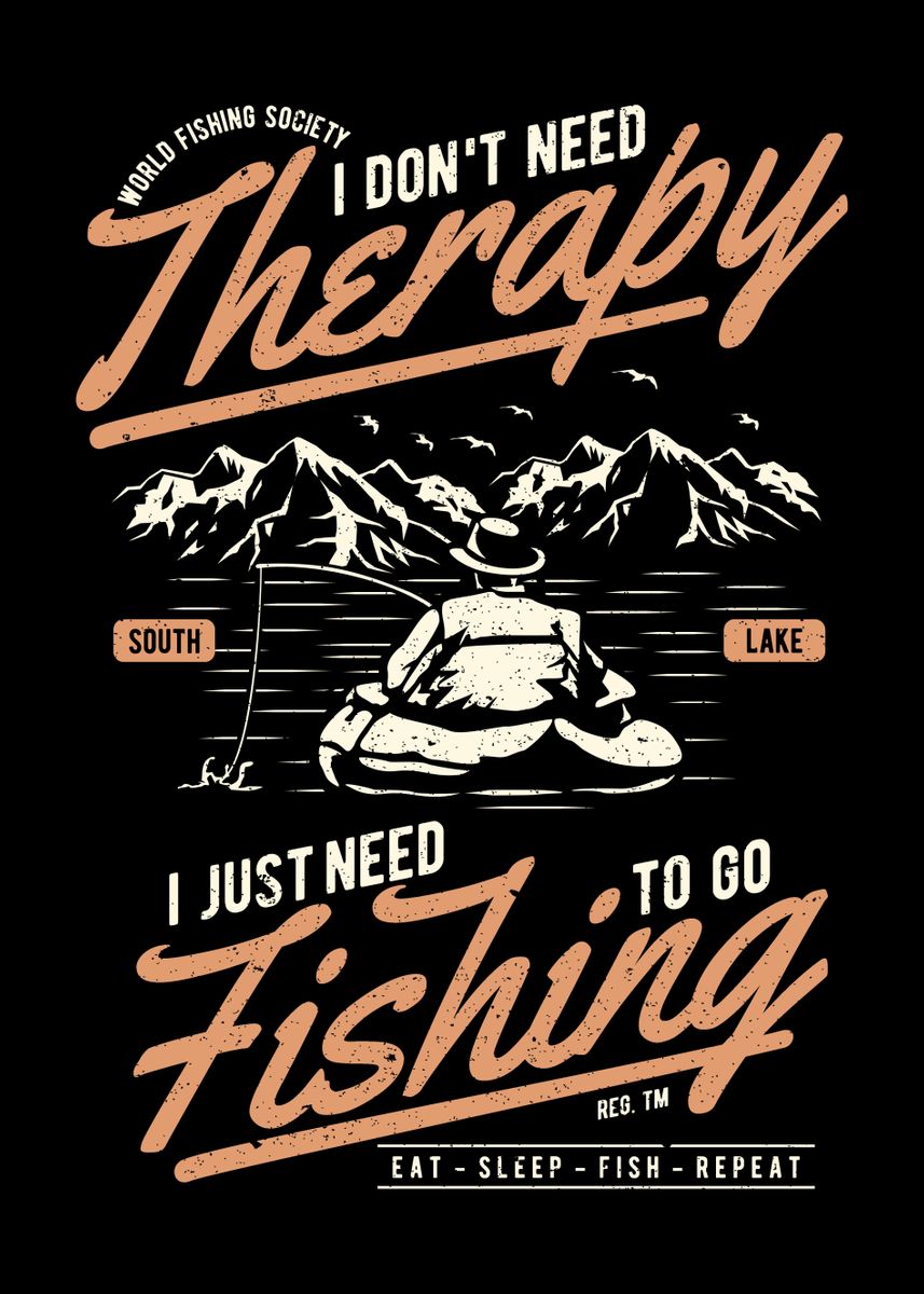 'Fishing Fishing Design' Poster by Werner Kabelitz | Displate