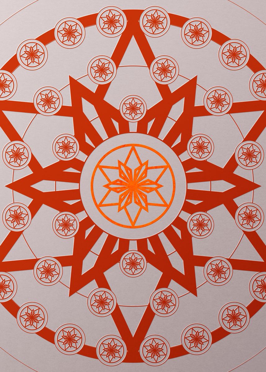 'Red Orange Sacred Geometry' Poster, picture, metal print, paint by ...