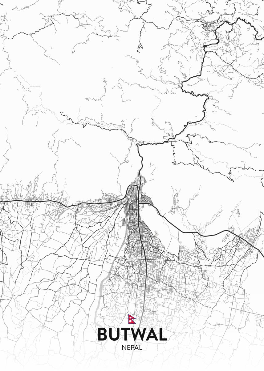 'Butwal NP' Poster, picture, metal print, paint by IMR Designs | Displate