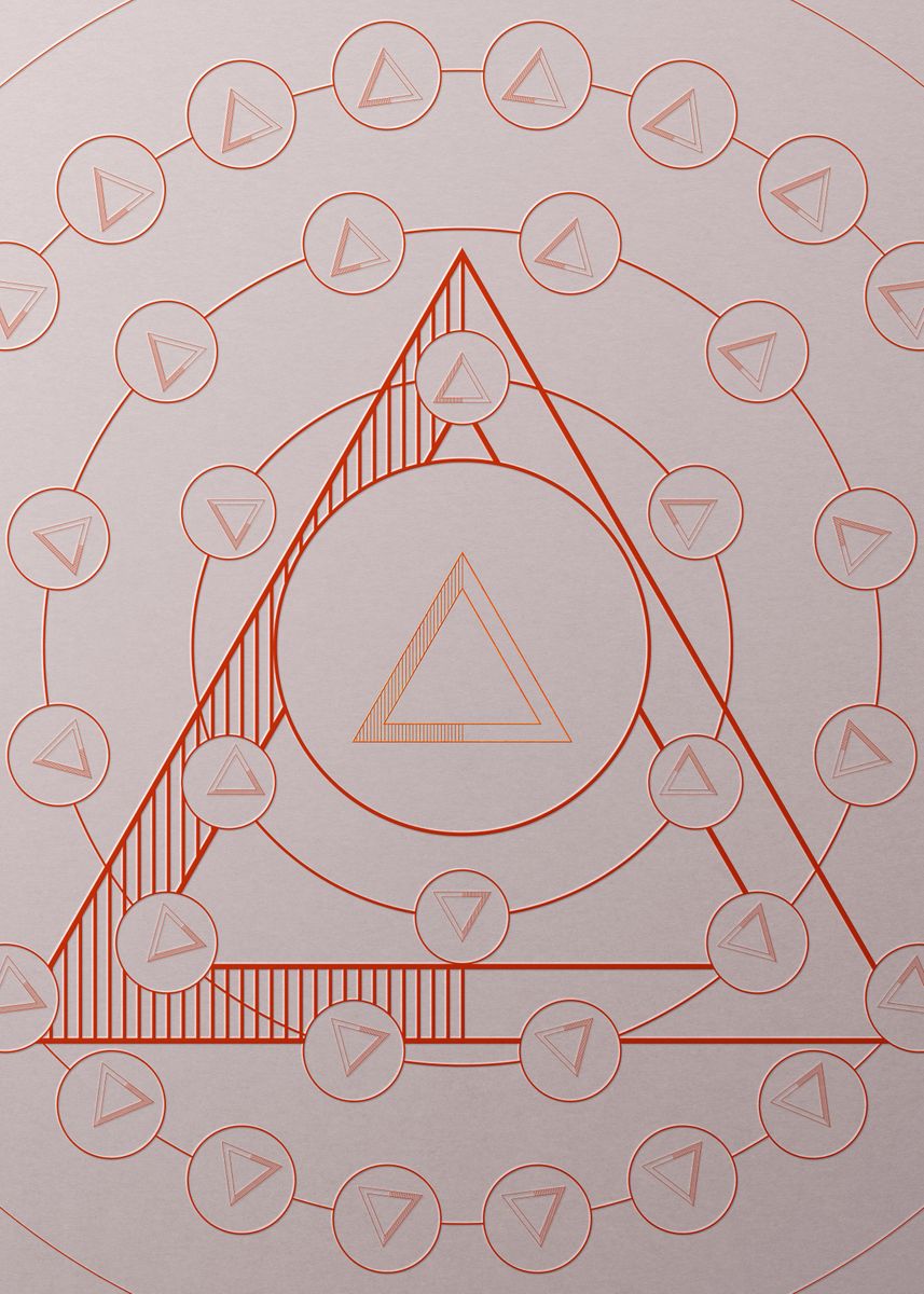 'Red Orange Sacred Geometry' Poster, picture, metal print, paint by ...