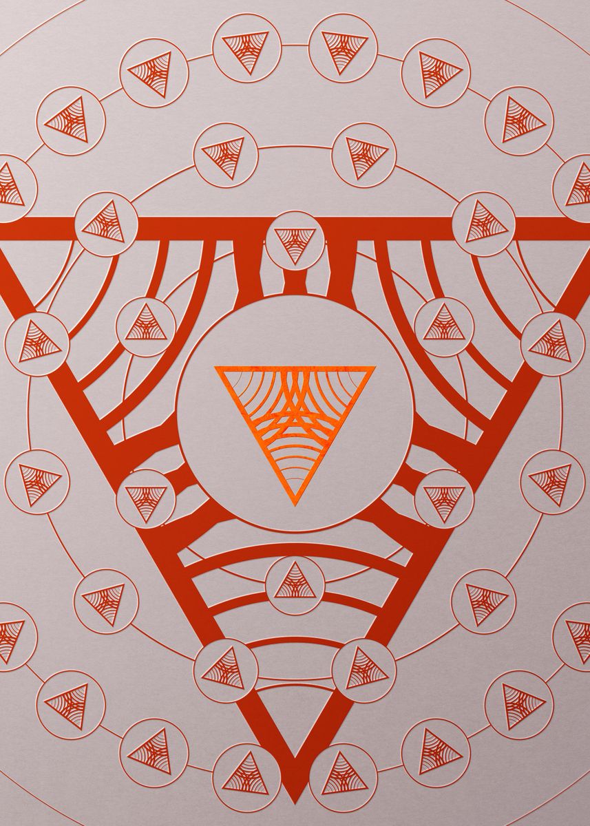 'Red Orange Sacred Geometry' Poster, picture, metal print, paint by ...