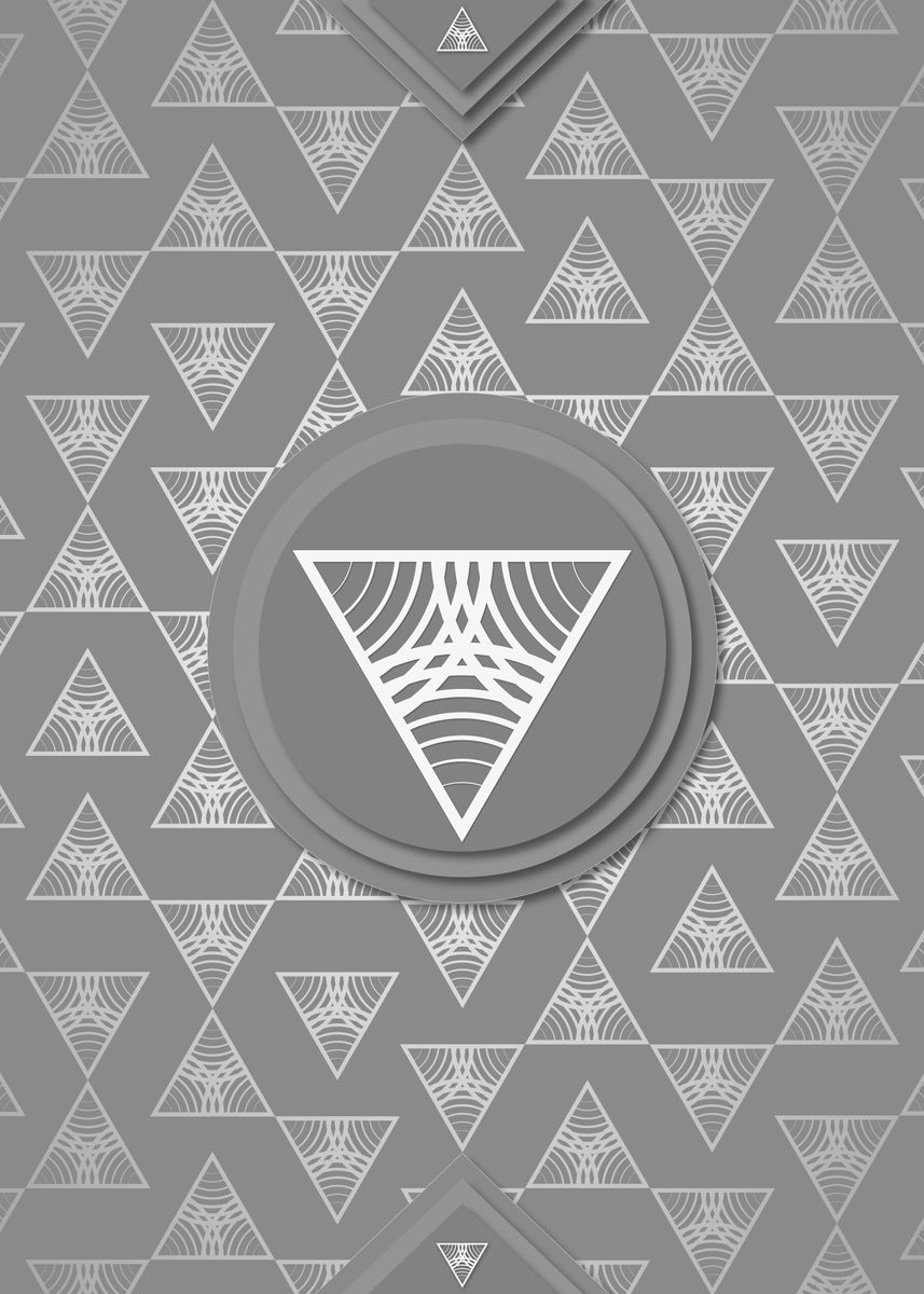 'Gray White Glyph Pattern' Poster by Holy Rock Design | Displate