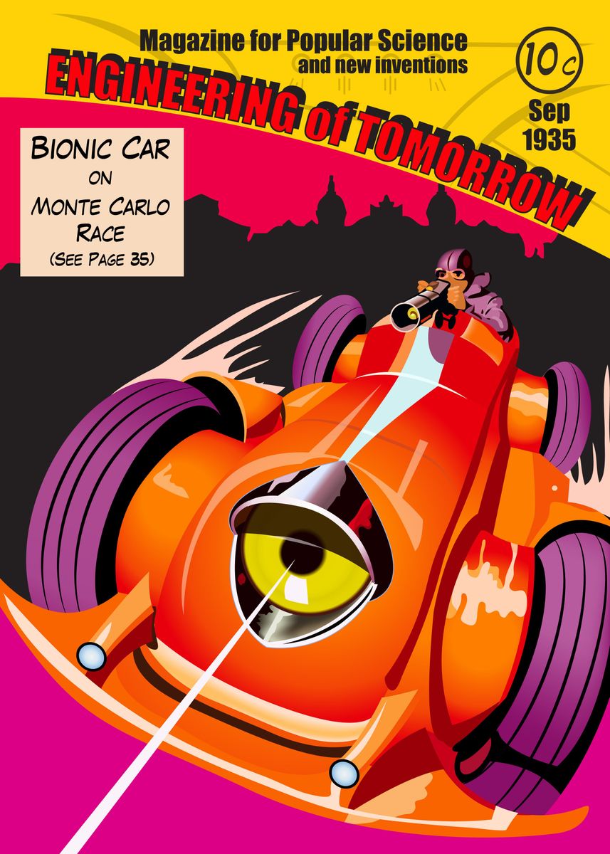 'Bionic Car' Poster by Long Shot | Displate