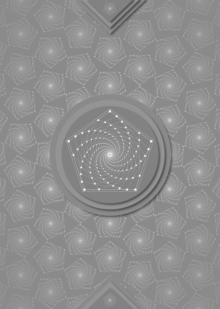 'Gray Sacred Geometry Glyph' Poster, picture, metal print, paint by ...