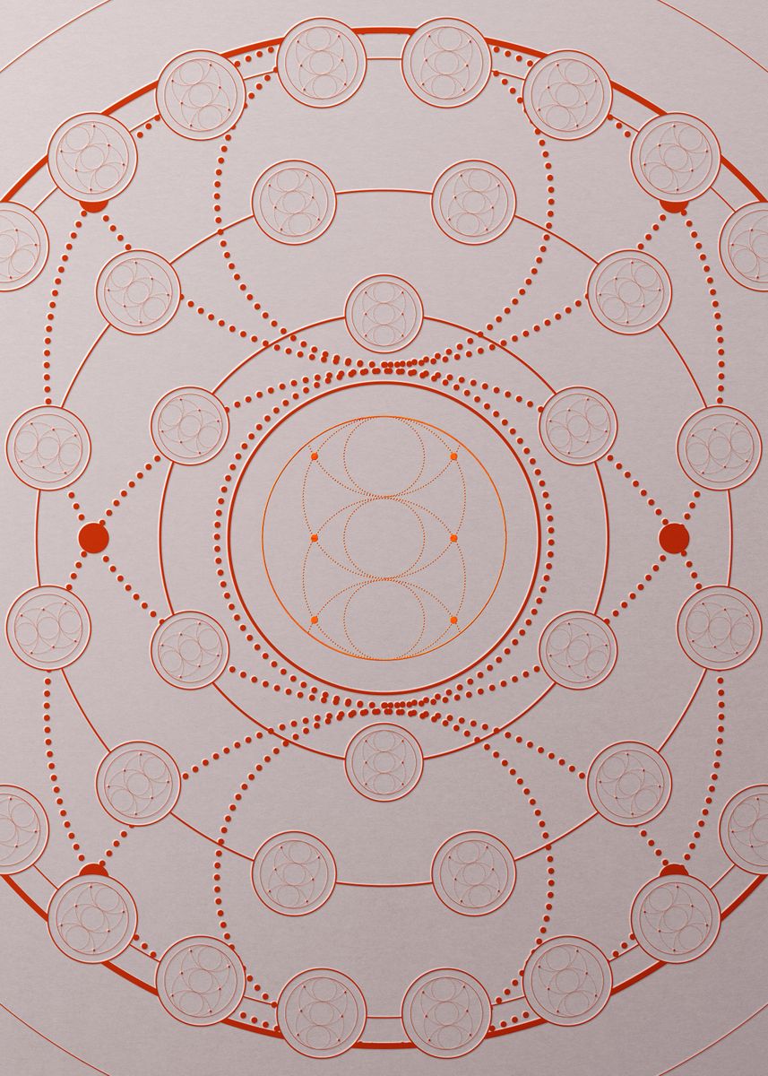 'Red Geometric Glyph Poster' Poster, picture, metal print, paint by ...