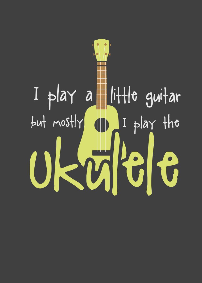 'Funny Ukulele Pun' Poster, picture, metal print, paint by ...