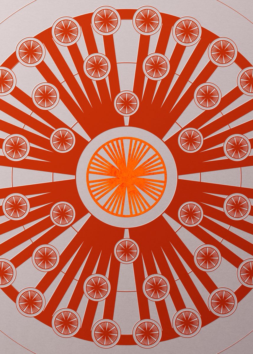 'Red Geometric Glyph Poster' Poster, picture, metal print, paint by ...