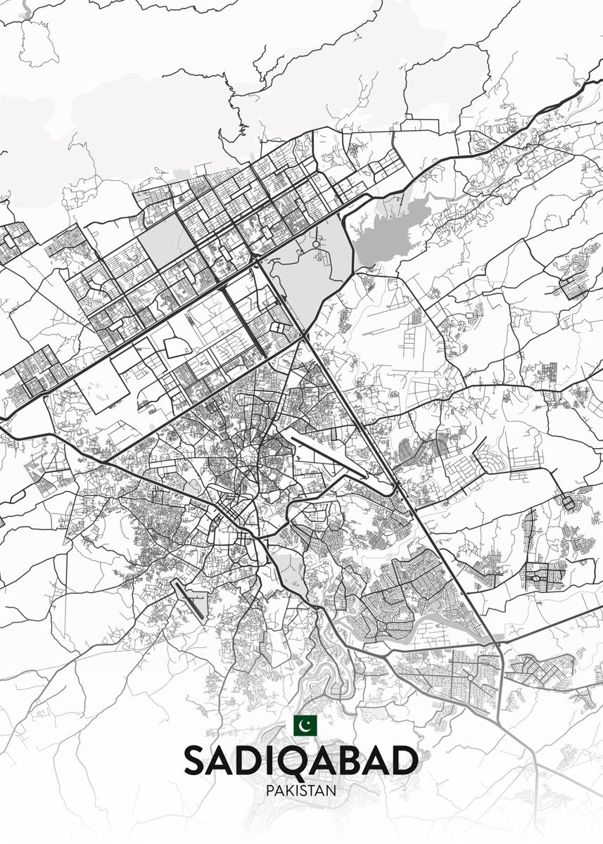 'Sadiqabad PK' Poster, picture, metal print, paint by IMR Designs ...