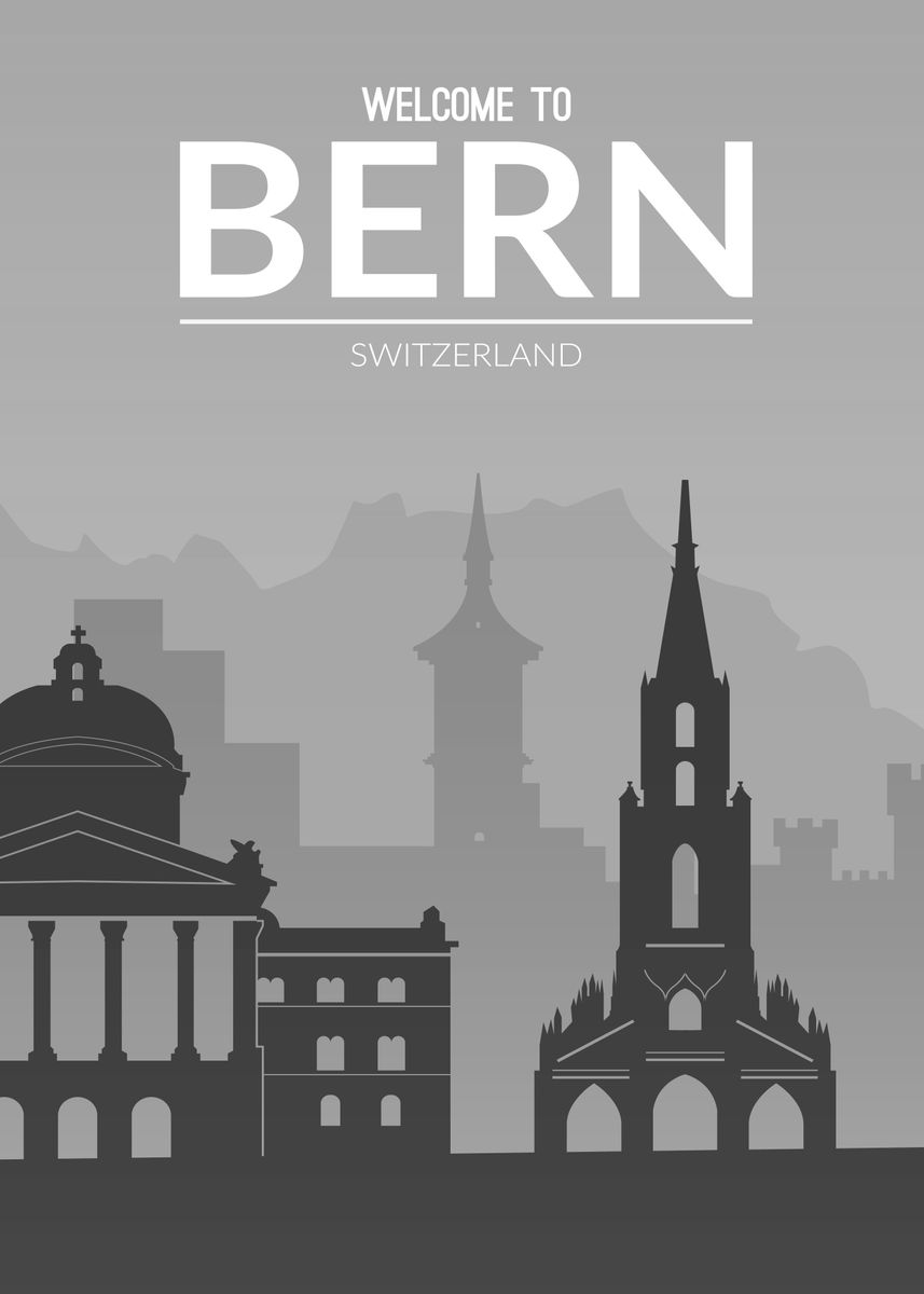 'Bern Switzerland' Poster, picture, metal print, paint by Conceptual ...