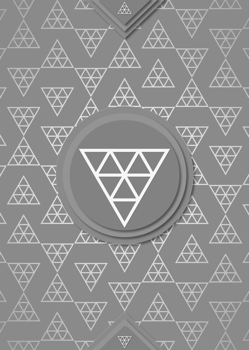 'Gray Geometric Glyph Rune' Poster by Holy Rock Design | Displate