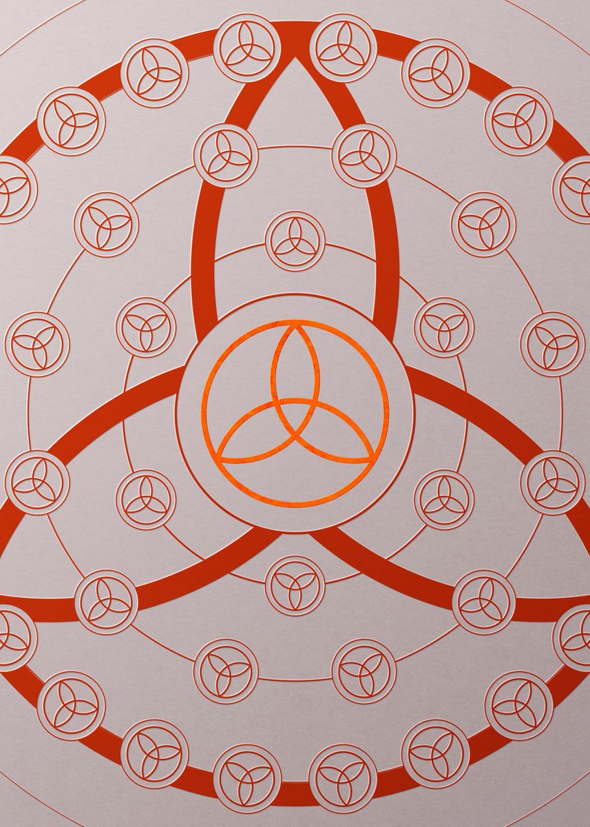 'Red Geometric Glyph Poster' Poster by Holy Rock Design | Displate