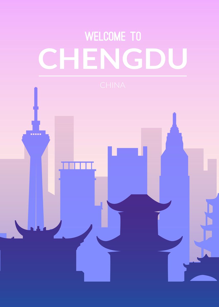 'Chengdu China' Poster, picture, metal print, paint by Conceptual ...