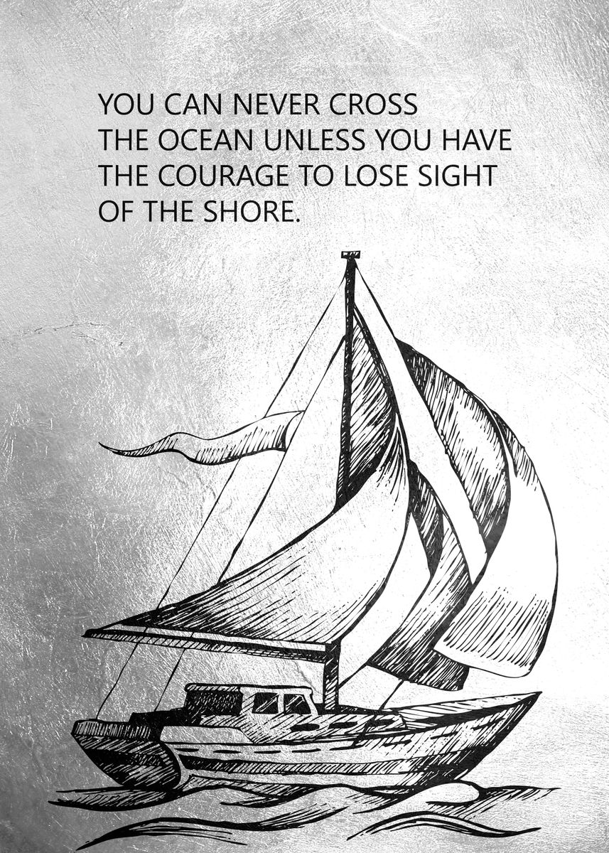 'Courage to Cross the Ocean' Poster, picture, metal print, paint by ...