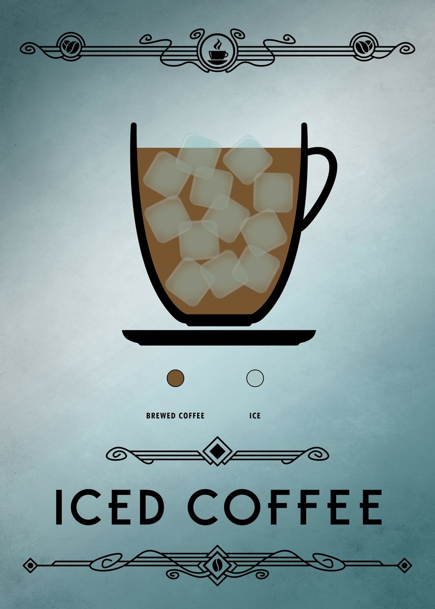 'Iced Coffee' Poster, picture, metal print, paint by Bo Kev | Displate