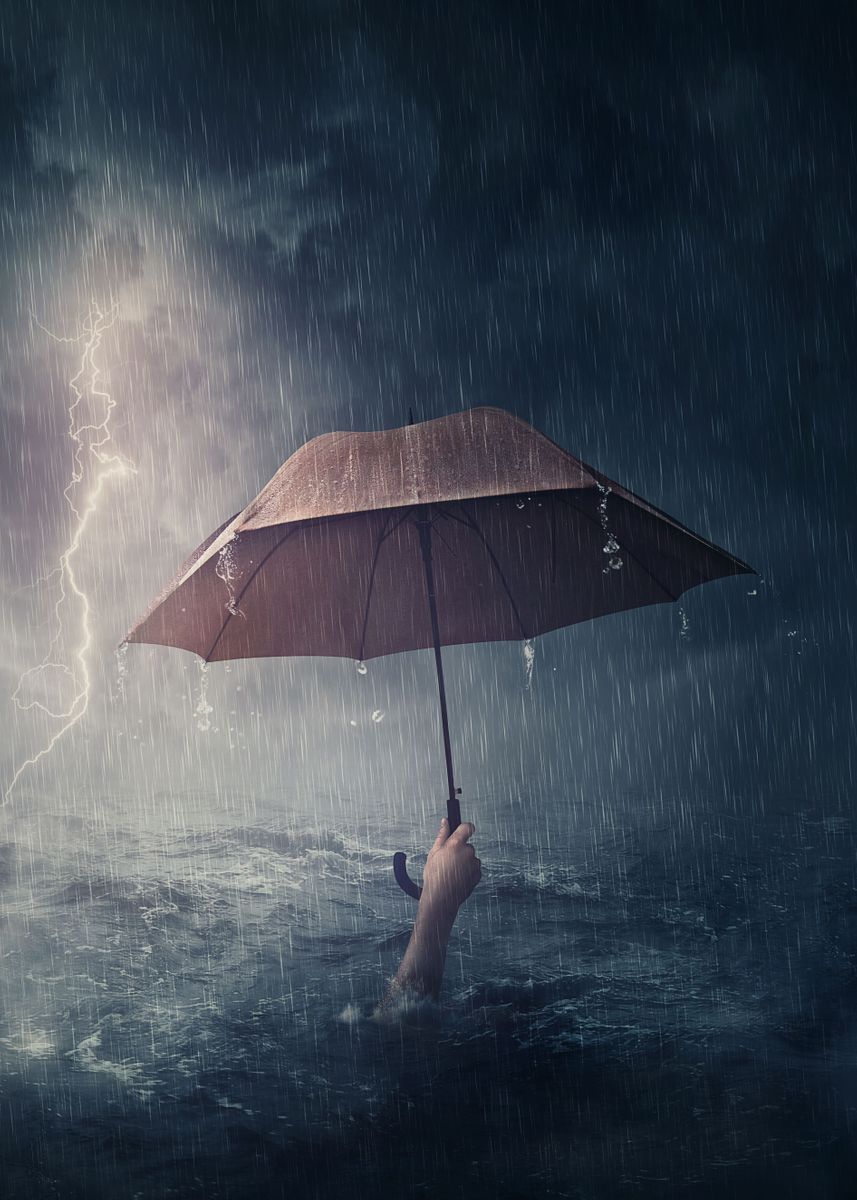 'sinking under storm' Poster, picture, metal print, paint by ...