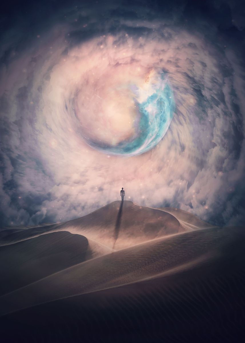 'desert star' Poster, picture, metal print, paint by PsychoShadow ...