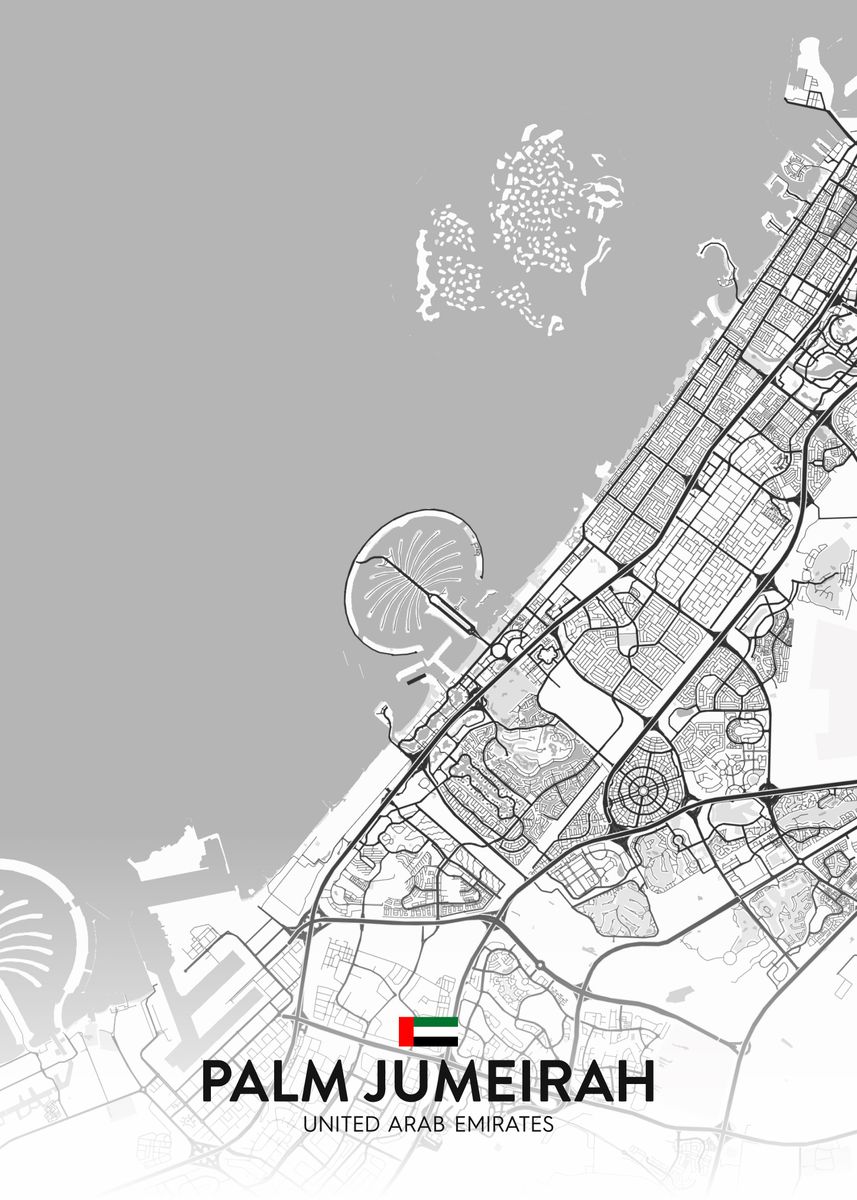 'Palm Jumeirah AE' Poster, picture, metal print, paint by IMR Designs ...