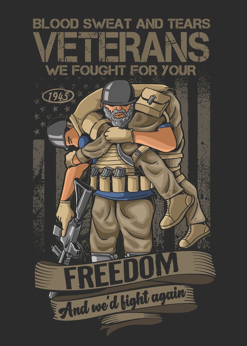 'Veterans soldier honor' Poster, picture, metal print, paint by Lloyd ...