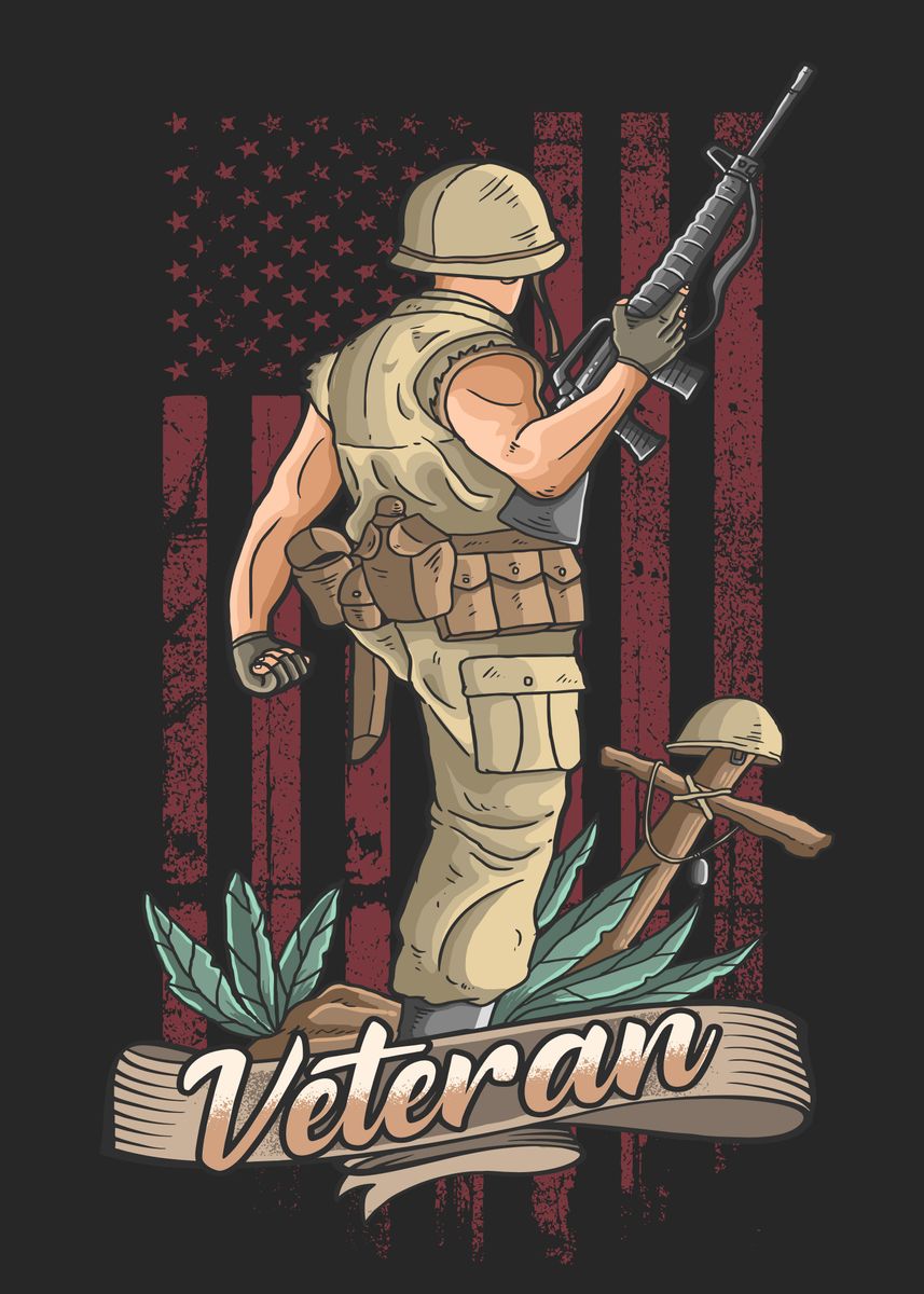 'The american soldier' Poster, picture, metal print, paint by Lloyd ...