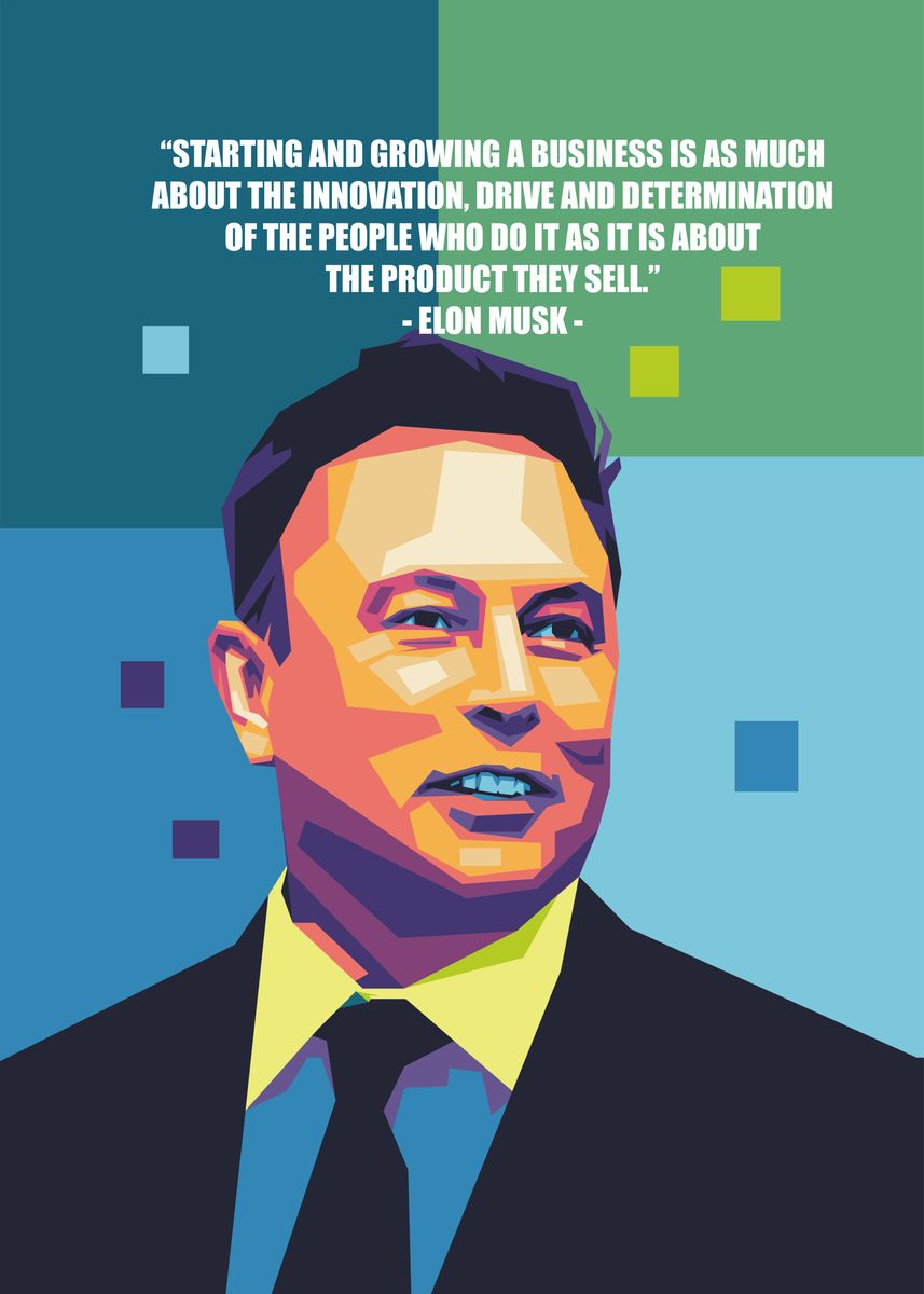'elon musk' Poster, picture, metal print, paint by Ratna Mutia Dewi ...