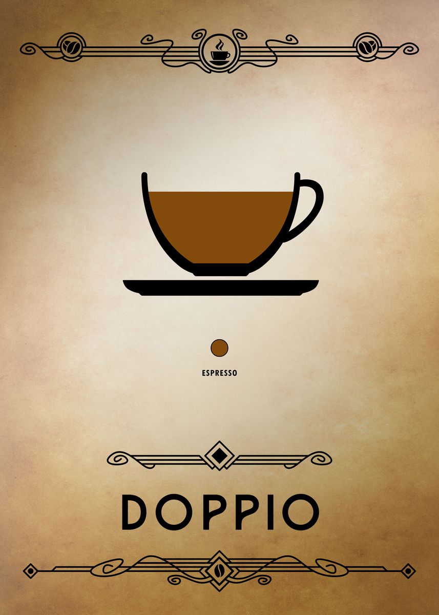 'Doppio Espresso' Poster, picture, metal print, paint by Bo Kev | Displate