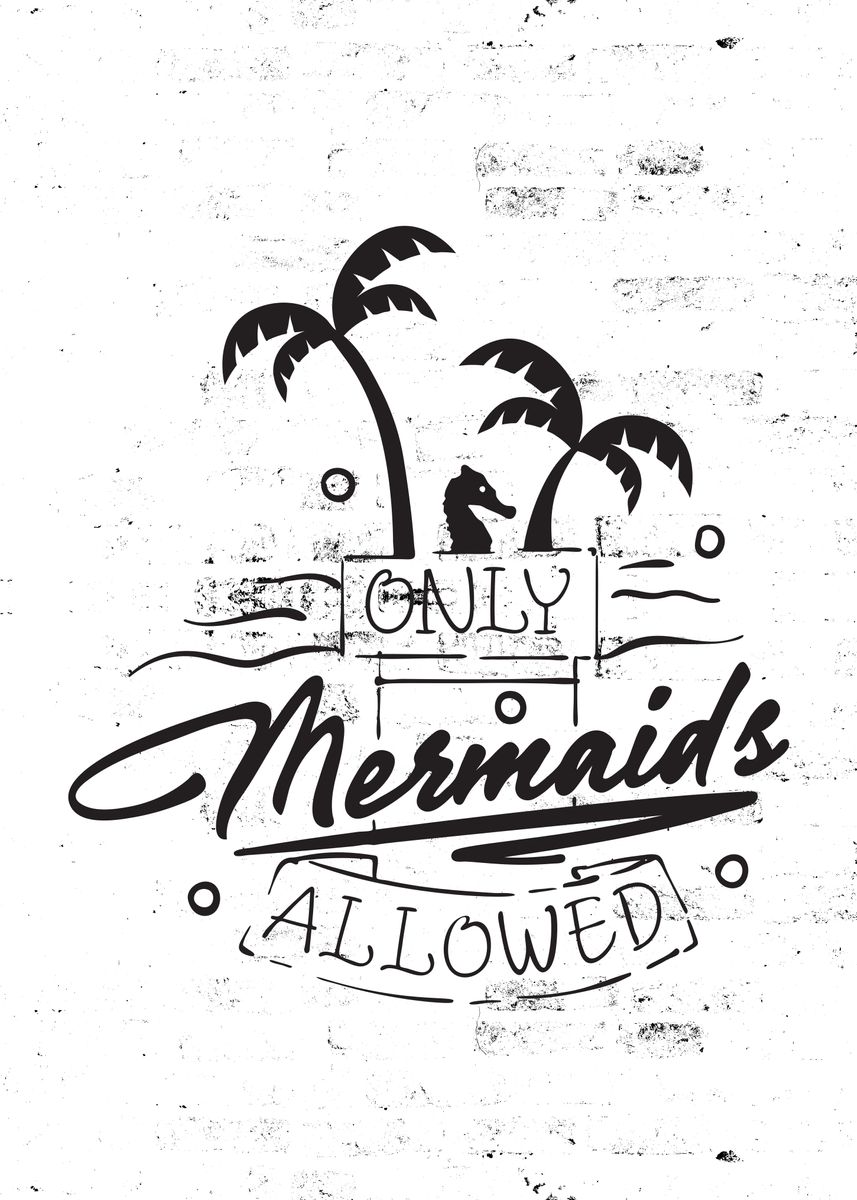 'Mermaid Sign Wall Art' Poster, picture, metal print, paint by ...