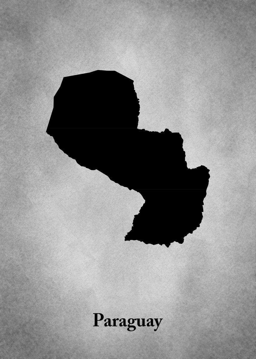 'Paraguay' Poster by B & W Arts | Displate