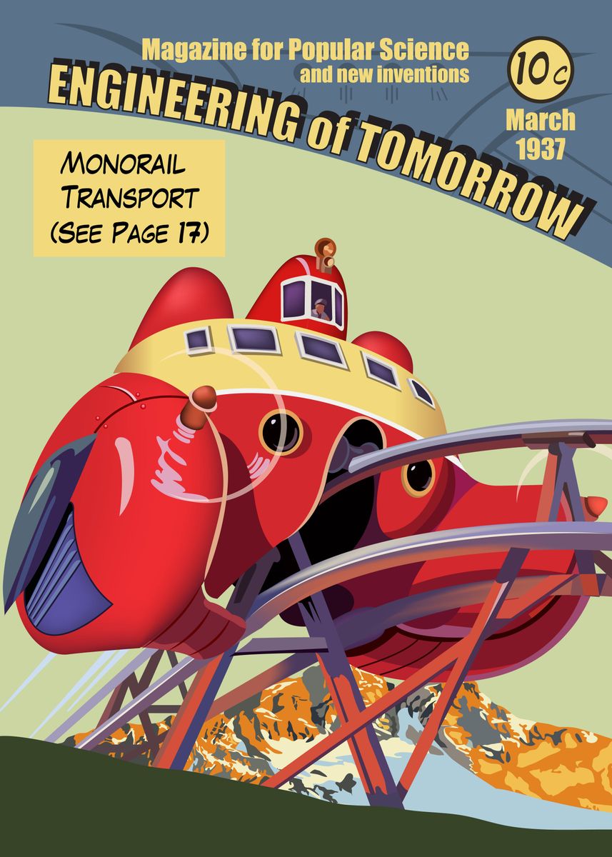 'Monorail Transport' Poster, picture, metal print, paint by Long Shot ...