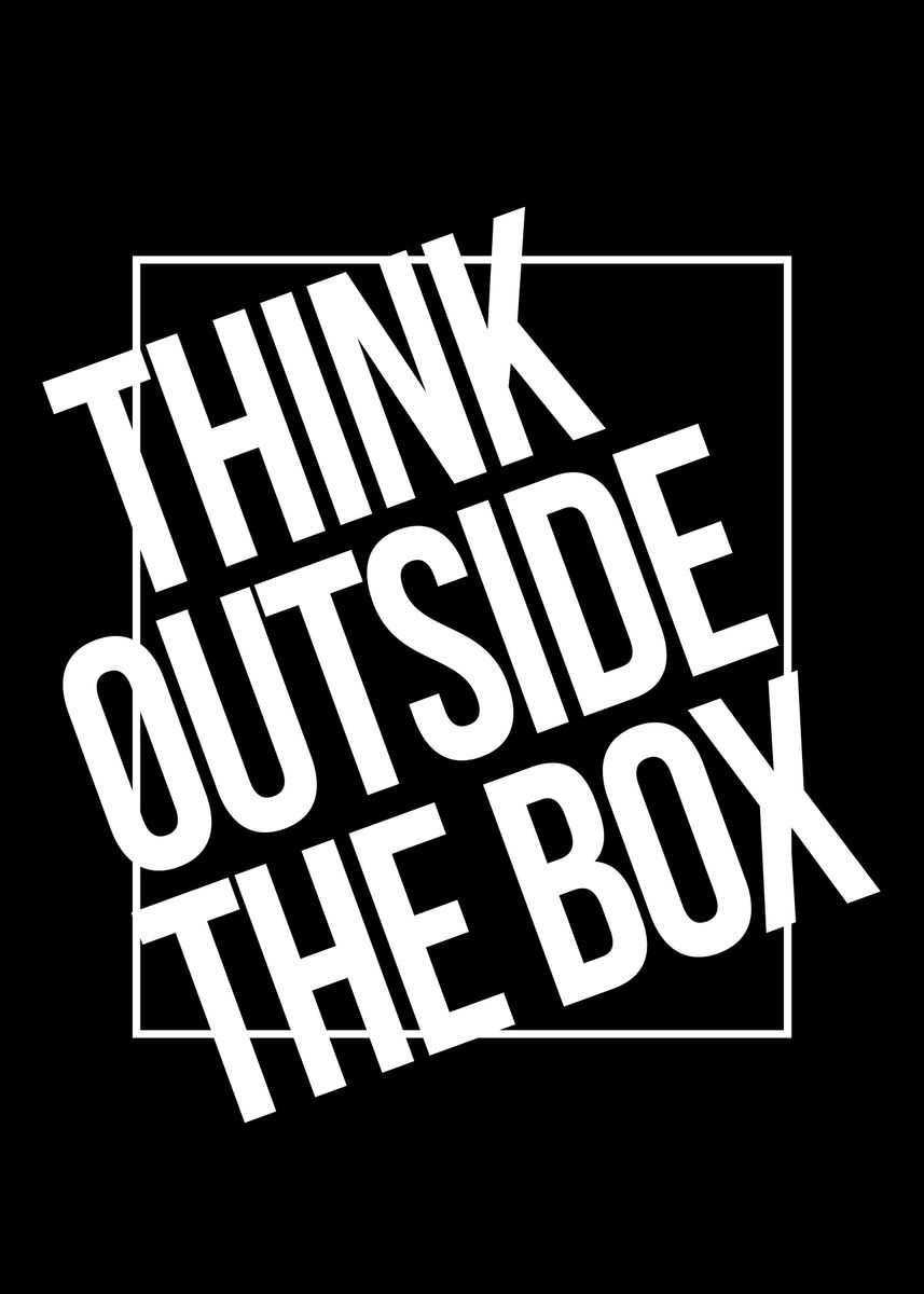 'Think Outside The Box' Poster, picture, metal print, paint by ...